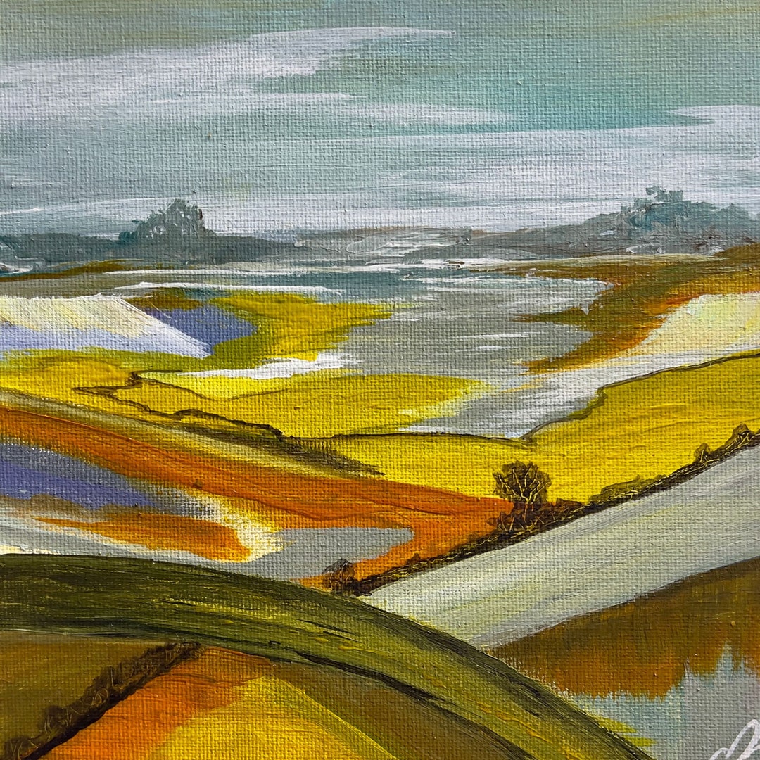 Autumnal Contrast - Past Meets Present/contemporary Square Abstract ...