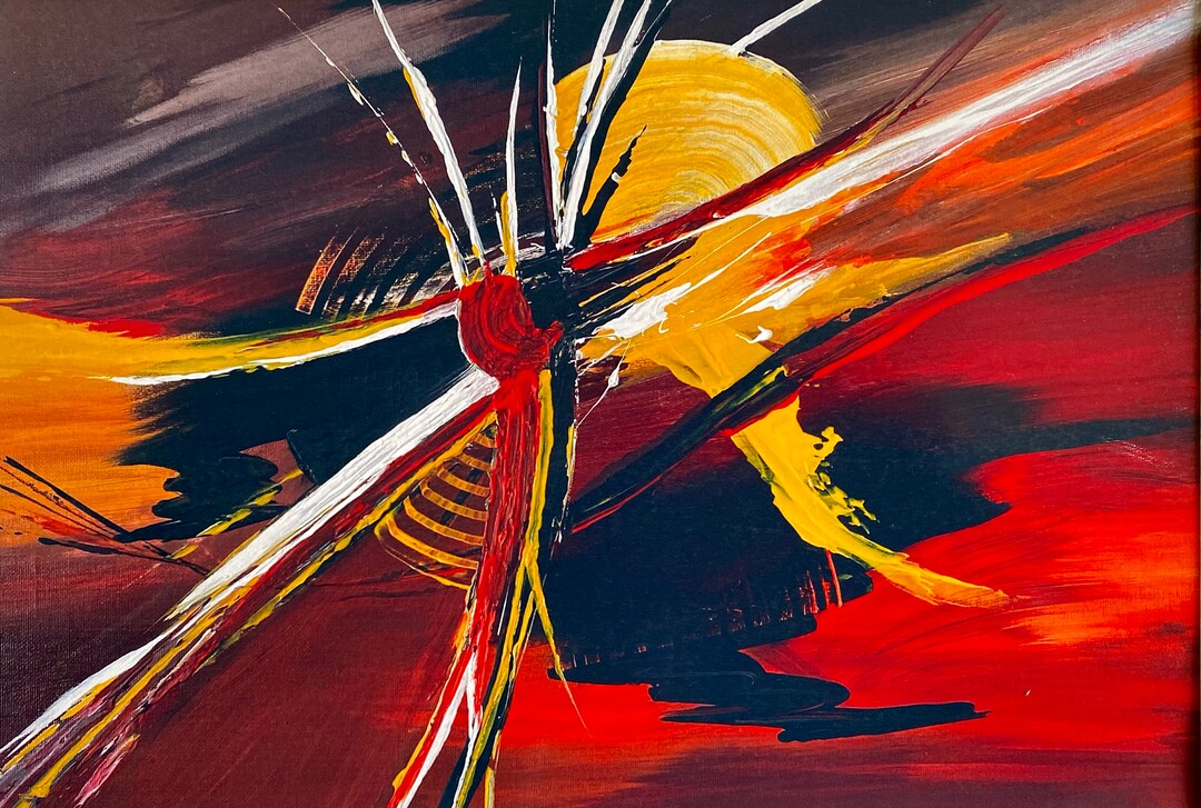 Abstract Art Print: 'rebirth' Red Painting, Wall Decor - Etsy