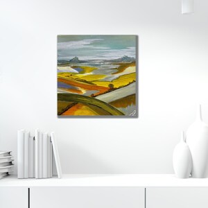 Autumnal Contrast - Past Meets Present/contemporary Square Abstract ...