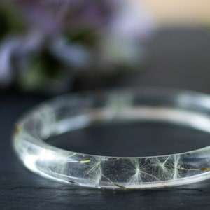 Dandelion Bangle / Skinny Stacking Bangle / Resin Bangle / Stacking ...