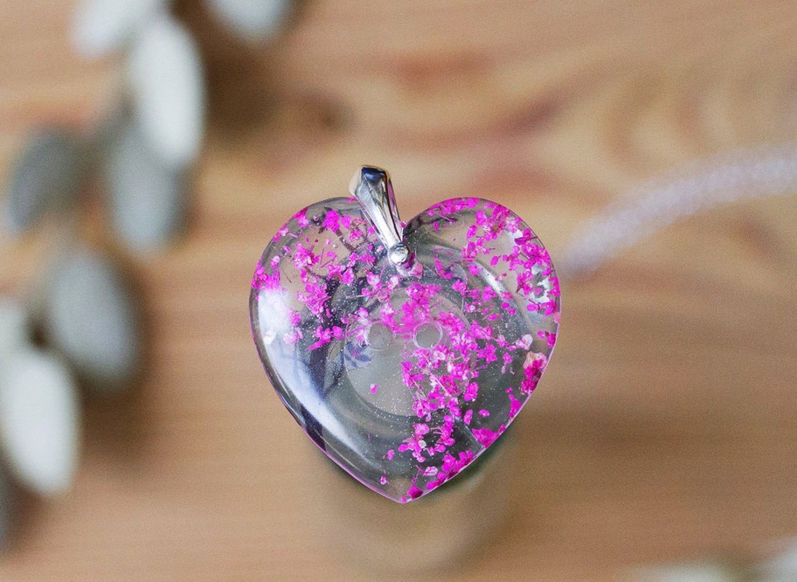 Spring Necklace / Cherry Blossom Necklace / Real Flower | Etsy