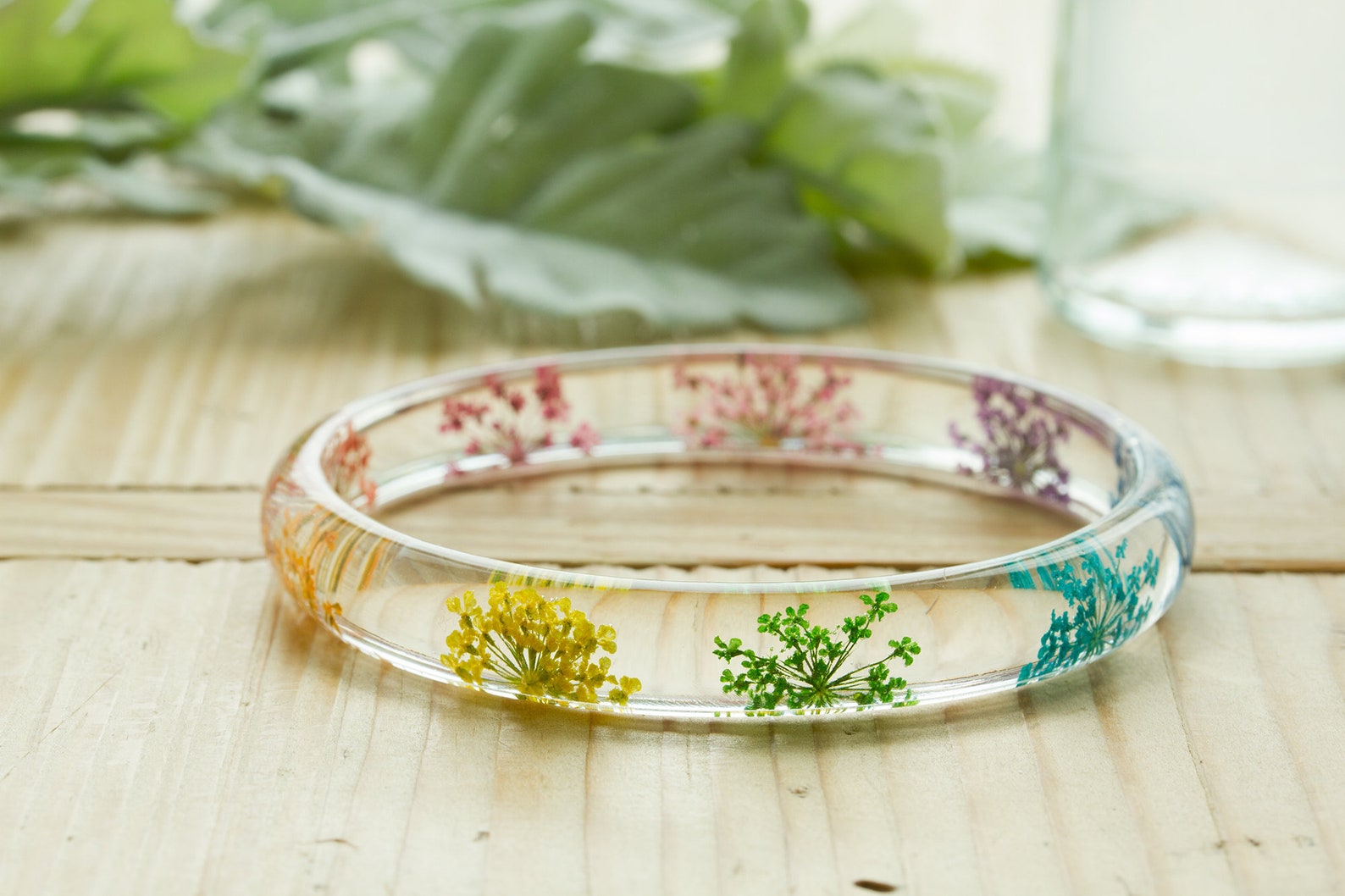 Rainbow Flower Bangle Rainbow Lace Flowers Skinny Stacking | Etsy