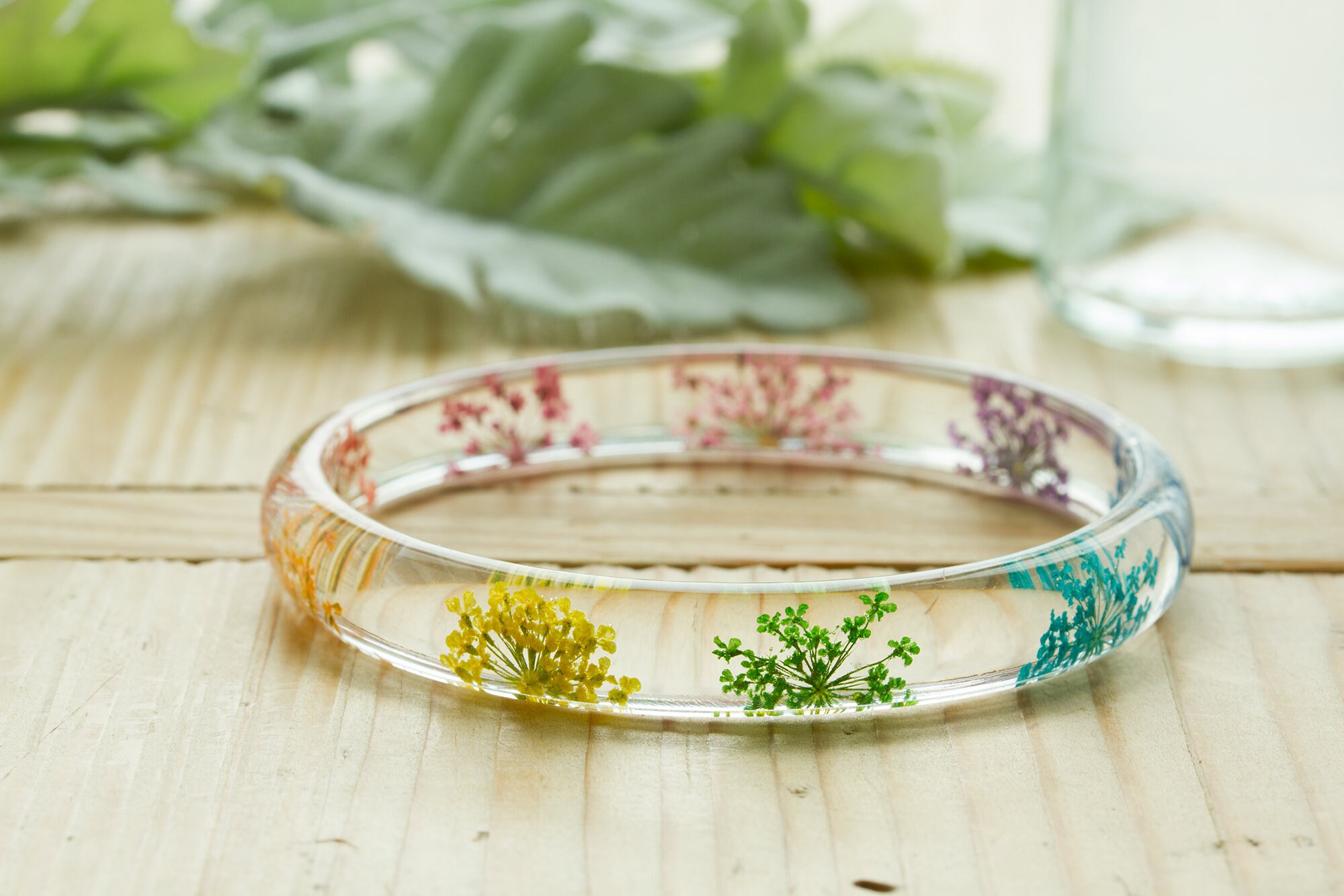 Rainbow Flower Bangle Rainbow Lace Flowers Skinny Stacking | Etsy