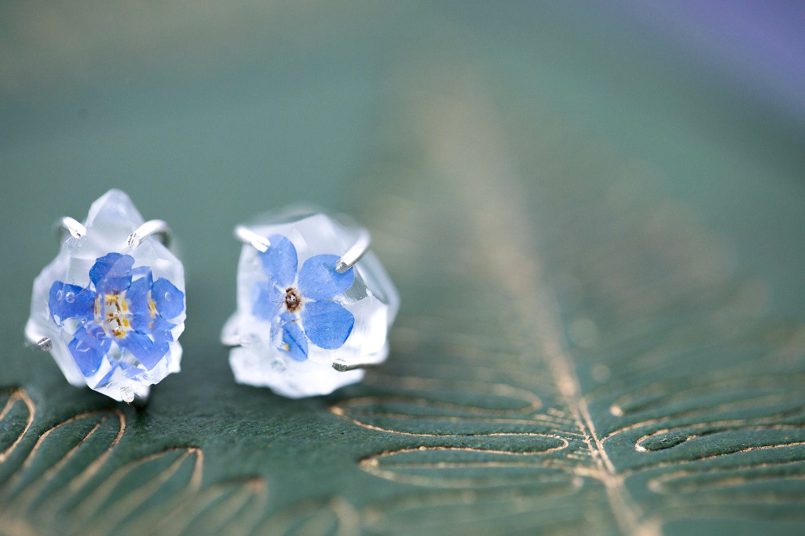 Forget Me Nots Earrings / raw Stone Earrings / - Etsy UK