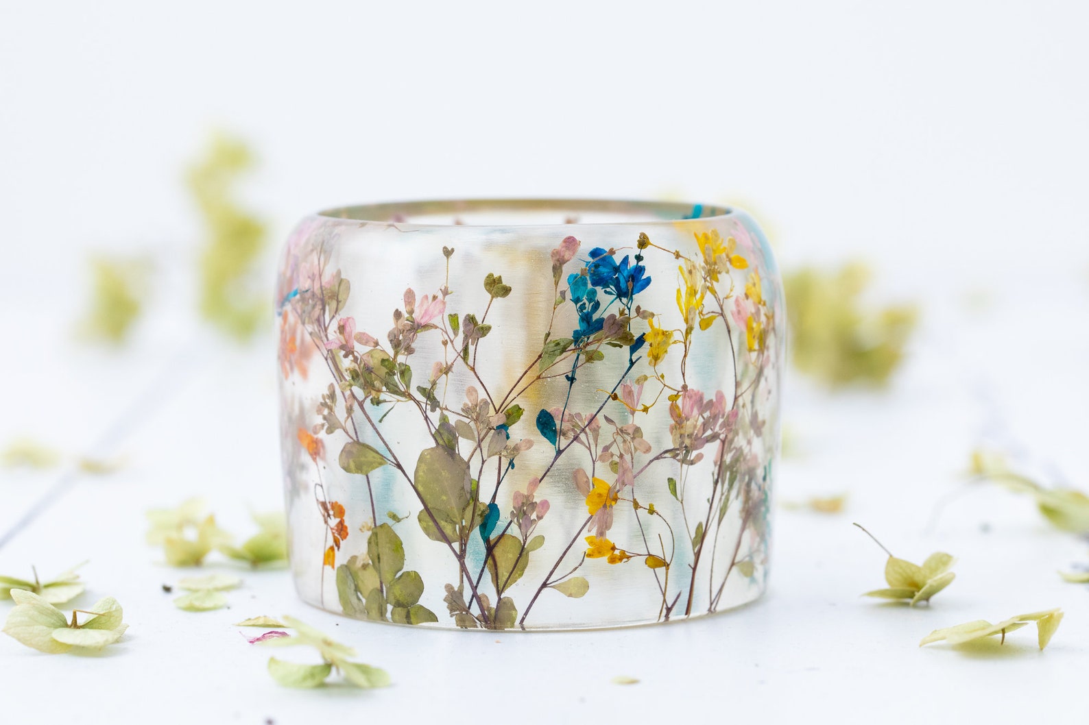 Real Flower Bangle / Extra Super Wide / Wildflower Bangle / - Etsy UK