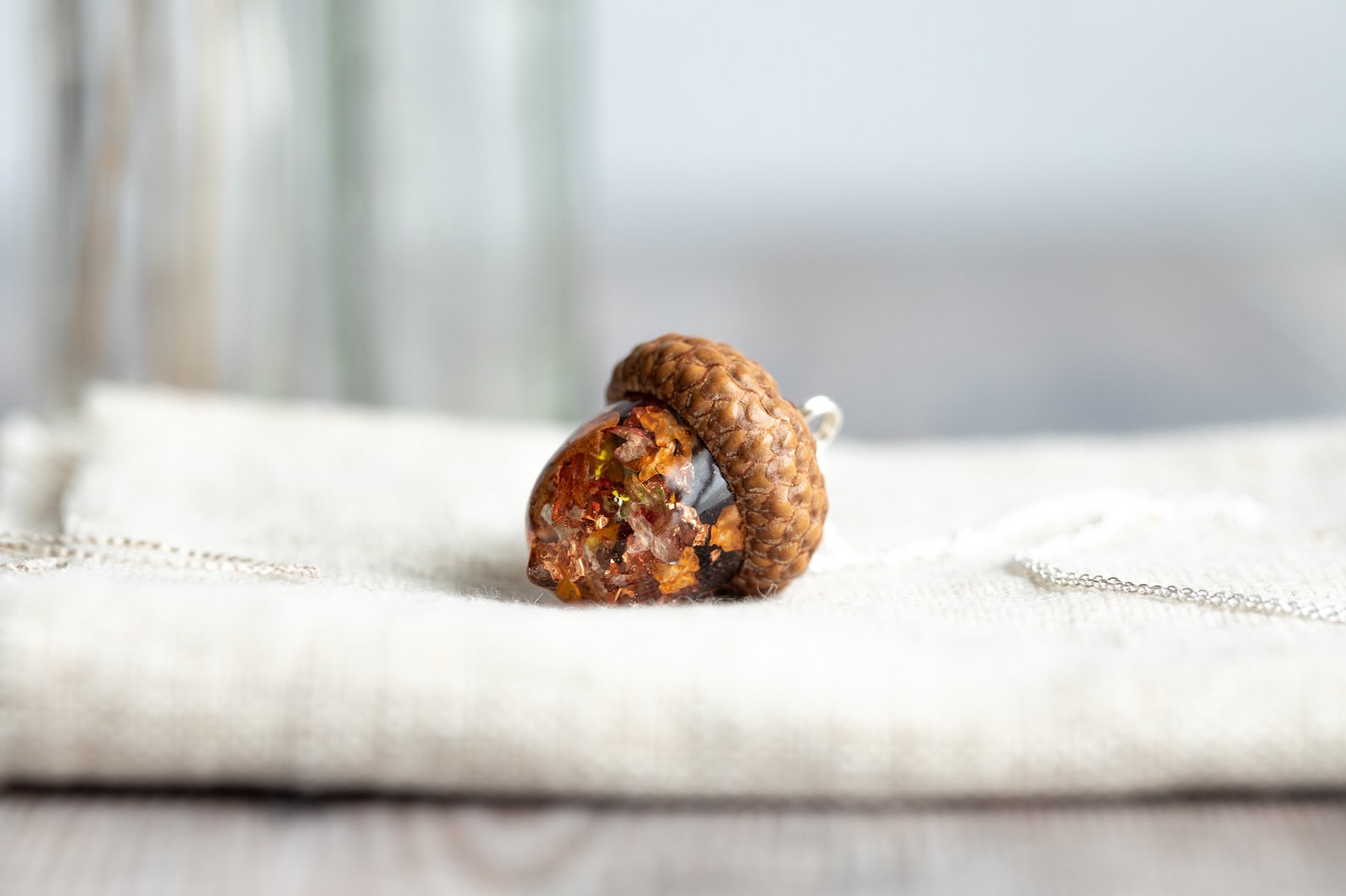 Real Acorn Necklace autumn Real Flower - Etsy