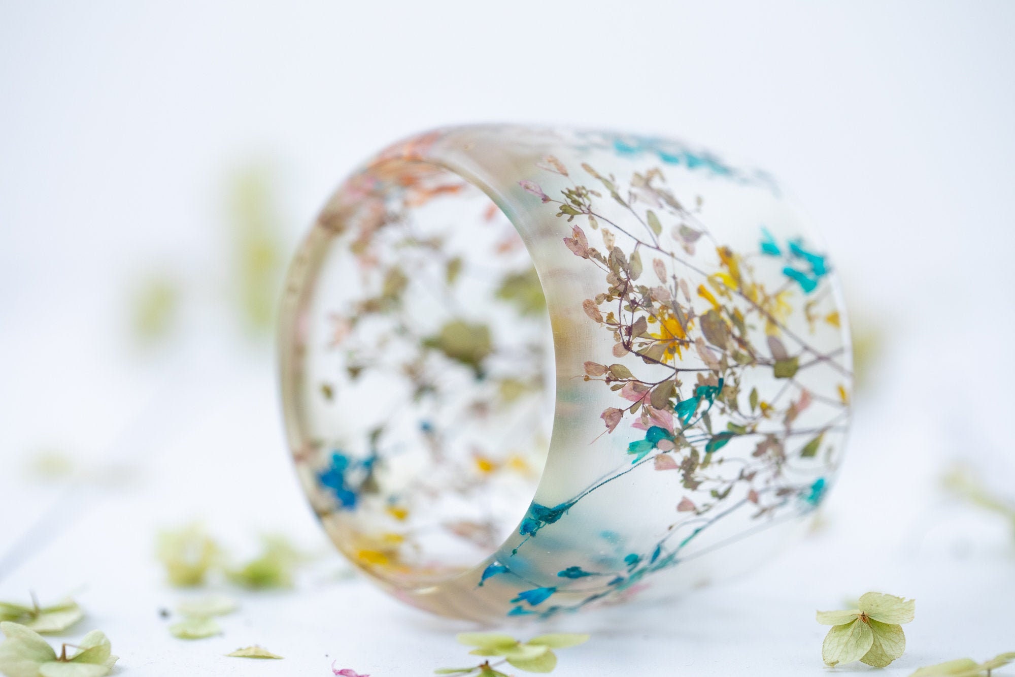Real Flower Bangle / Extra Super Wide / Wildflower Bangle / - Etsy UK