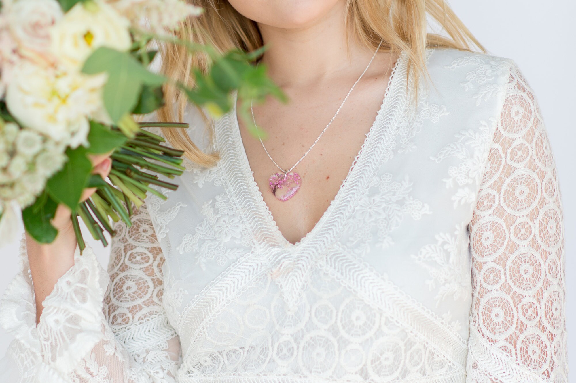 Spring Necklace / Cherry Blossom Necklace / Real Flower | Etsy
