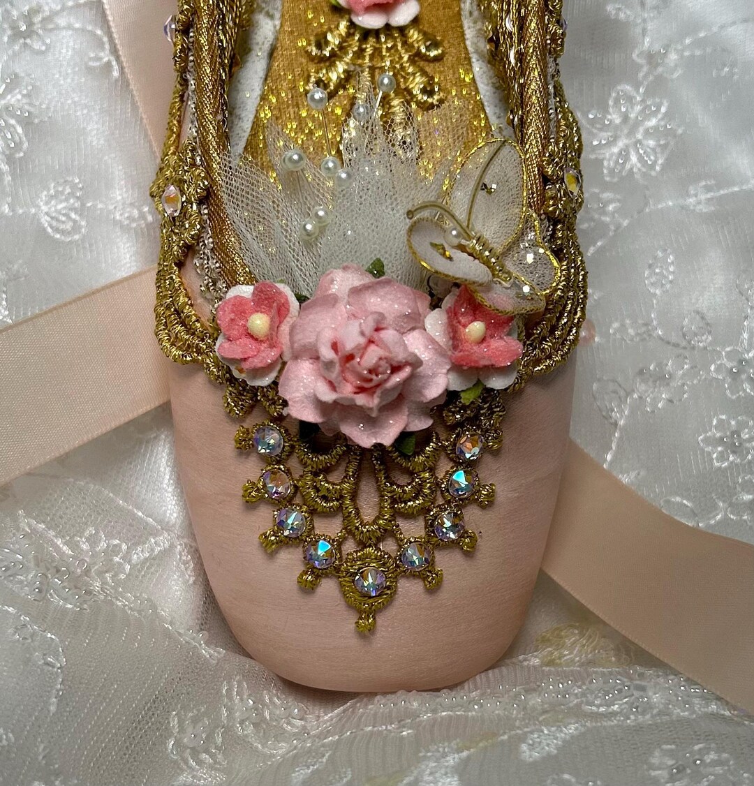 Elegant Nutcracker Dewdrop Fairy Decorated Pointe Shoe. Nutcracker Ballet. Nutcracker Gifts ...