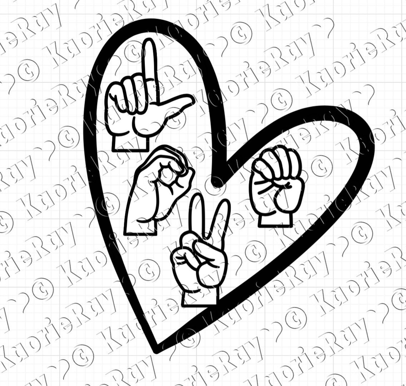 ASL Vinyl Car Laptop Window Wall Decal Multiple Patterns | Etsy