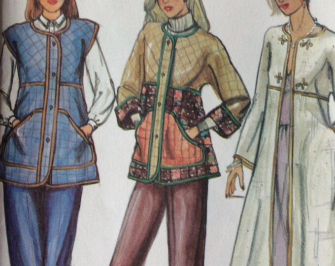 Coat,jacket,vest Pattern Size Small 8-10,long,lined,dolman Sleeves,frog ...