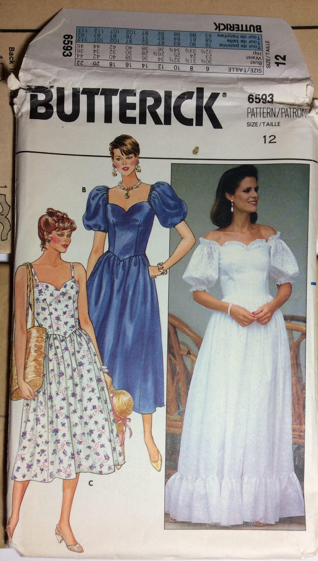 Dress Pattern,sweet Heart Neckline,feminine,off the Shoulder,size 12 ...