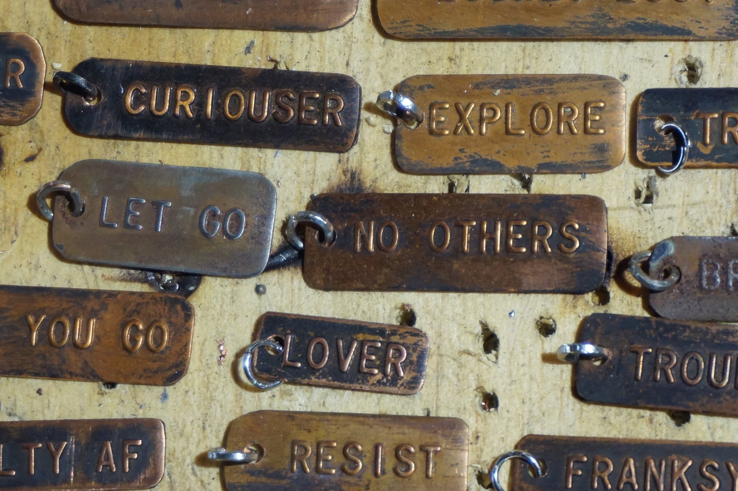 Custom metal charm or pendant from vintage Graphotype machine - Etsy.de