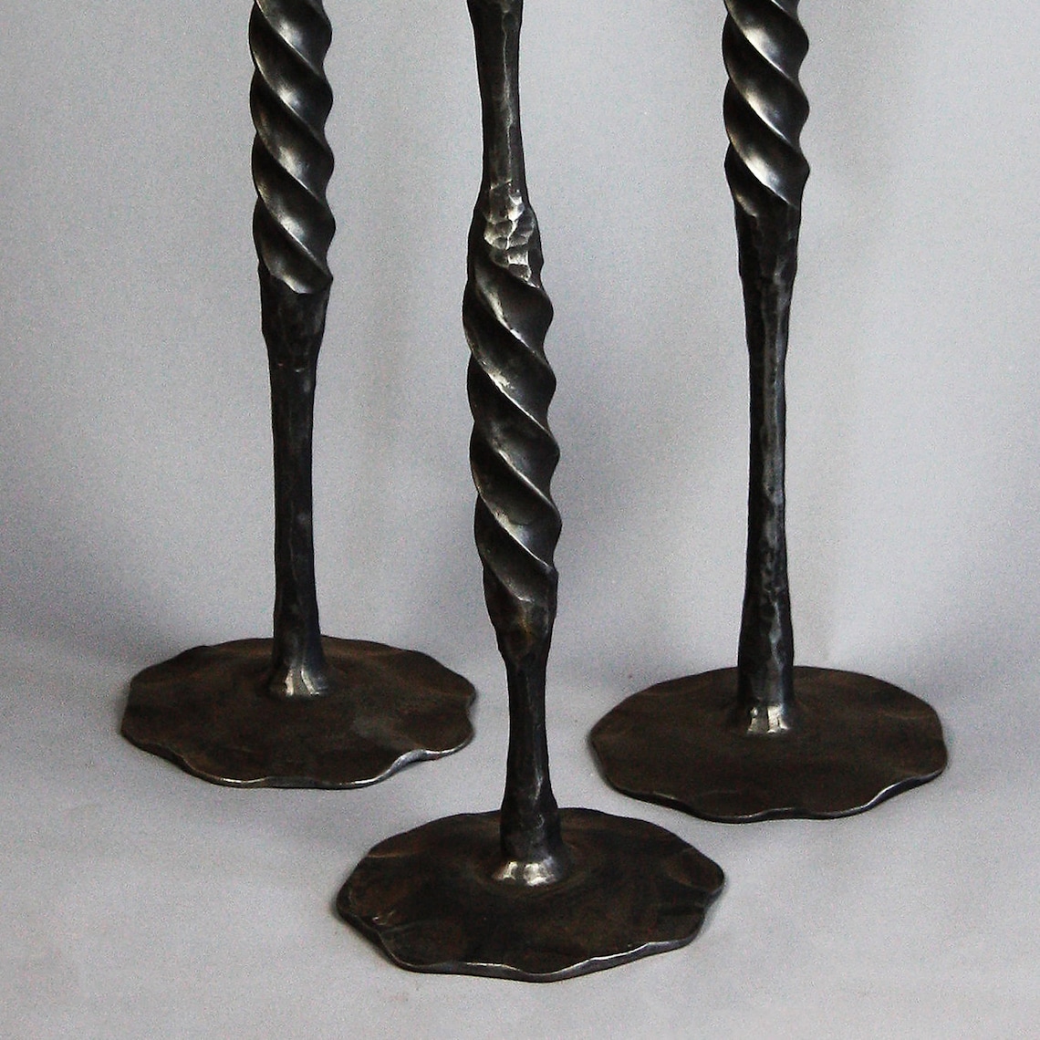Hand Forged Candlestick Holders Rustic Decor by Blacksmith, Christopher ...