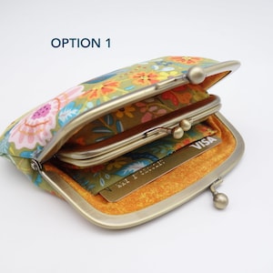 Twin Frame Change Purse, 3 Sections & 1 Small Pocket for Cards, Avocado ...
