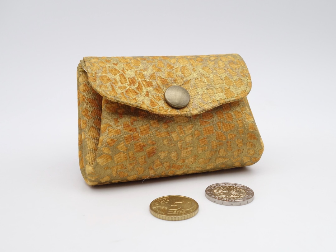 Accordion 3 Section Coin Purse, Yellow & Golden High Quality Cotton ...