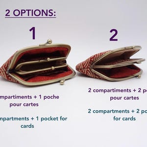 Twin Frame Change Purse, 3 Sections & 1 Small Pocket for Cards, Avocado ...