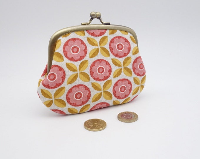 Twin Frame Change Purse, Seventies Inspired Fabric, Several Sections ...