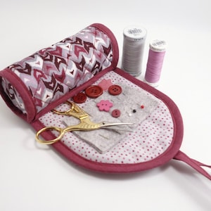 Traditional French Sewing Roll With Felted Needle Book, Case for Small Embroidery, Quilting or ...
