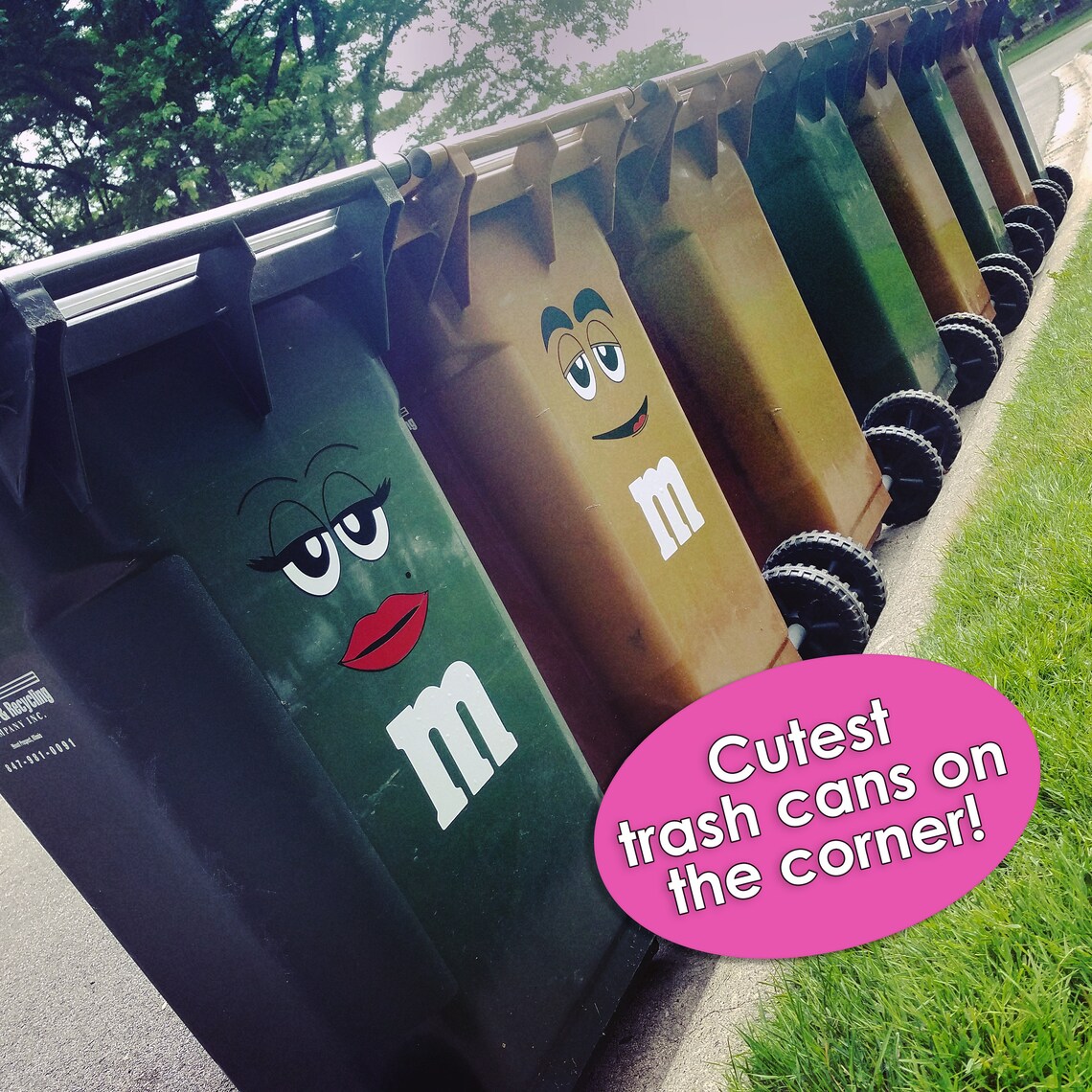 Smiling M&M .SVG Trash Can Rubbish Container .SVG - Home Decor Decal ...