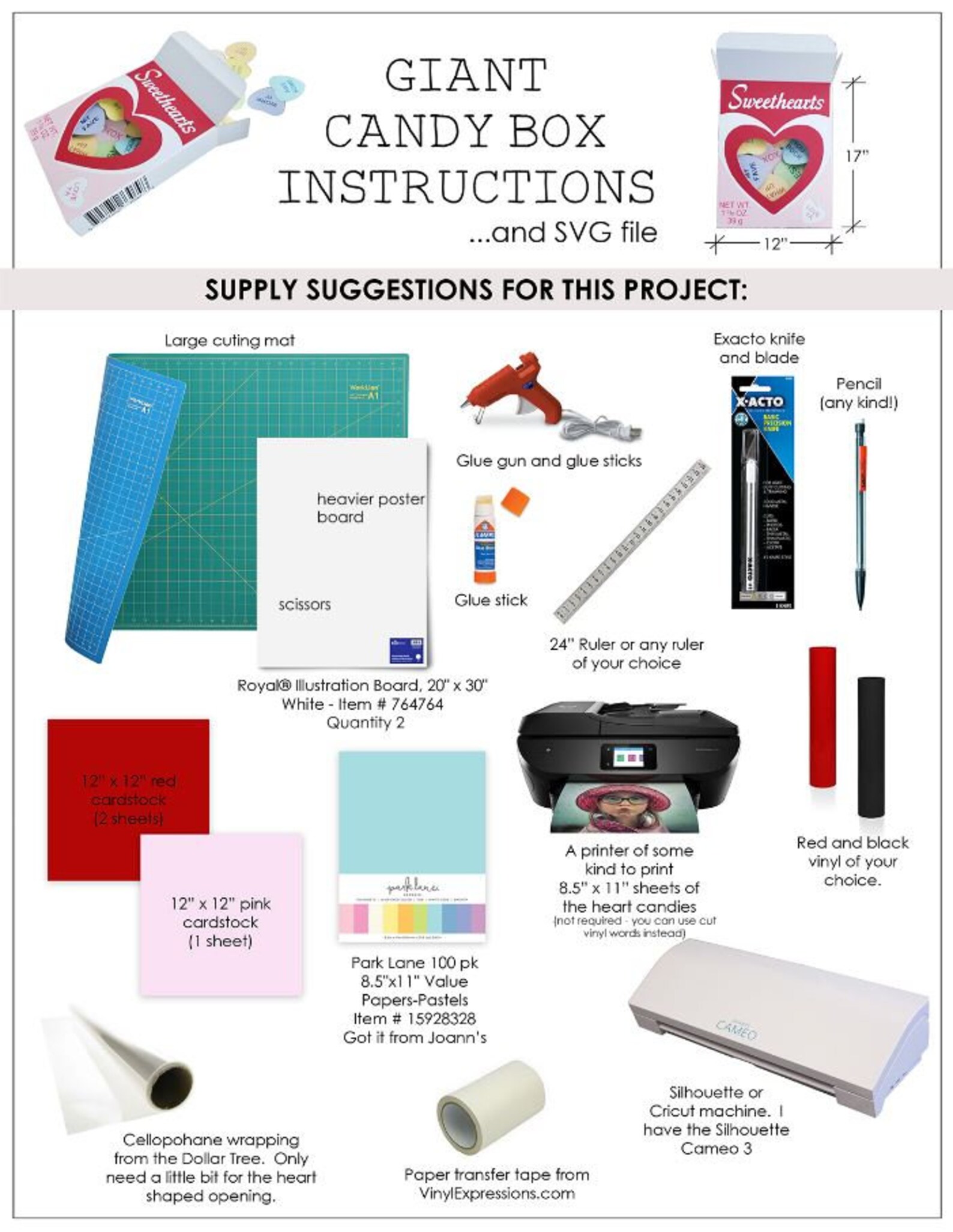 DIY Giant Candy Box .SVG File AND .pdf Tutorial Booklet | Etsy