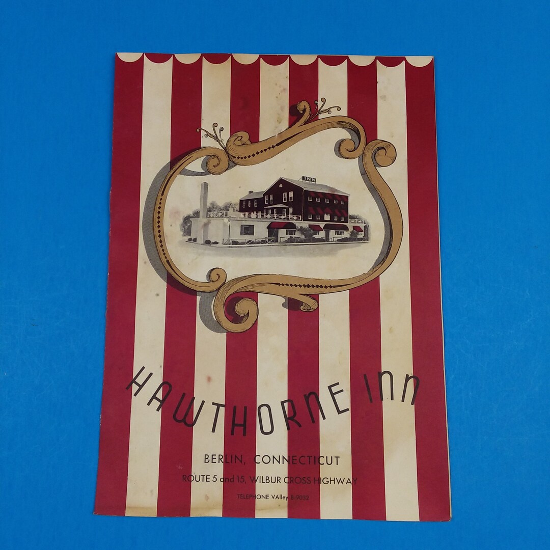 Vintage Hawthorne Inn Restaurant Menu Berlin Connecticut 1950s 60s - Etsy