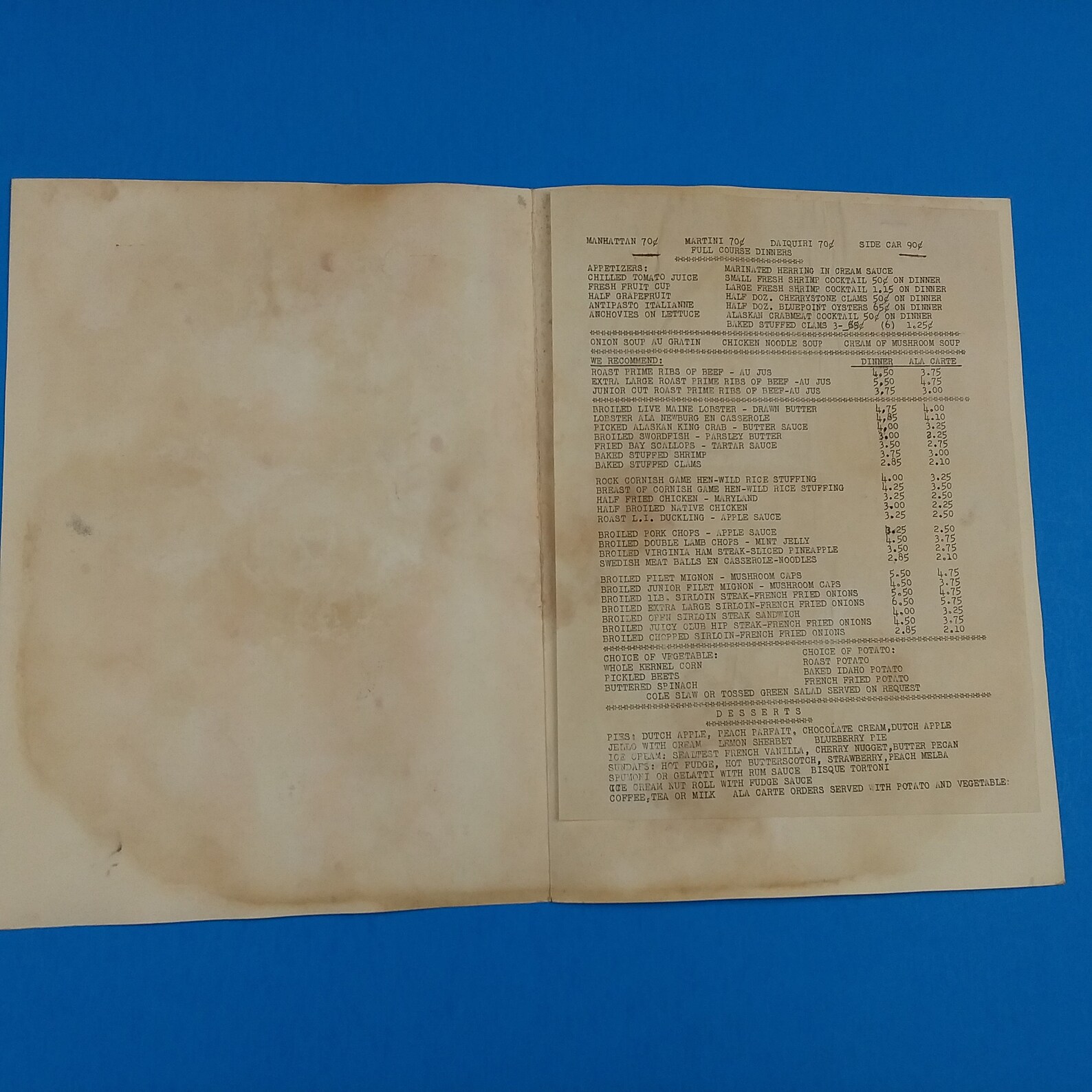 Vintage Hawthorne Inn Restaurant Menu Berlin Connecticut 1950s 60s - Etsy