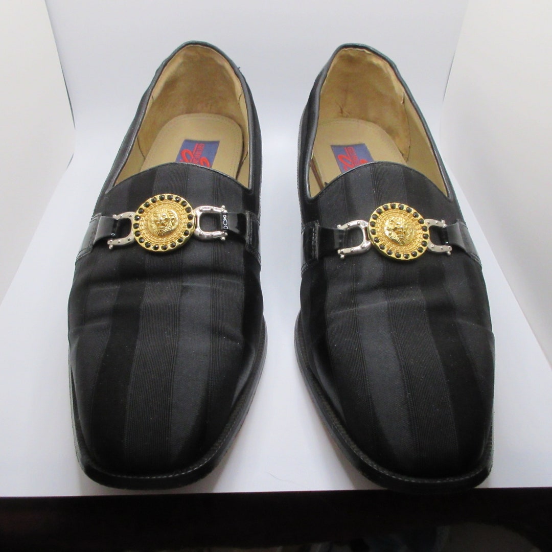 Mens Vintage Lions Head Loafer Shoes Georgio Brutini Black Patton ...