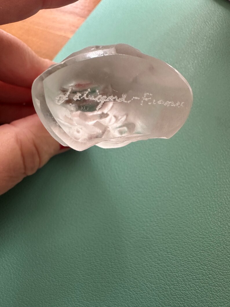 Lalique Frosted Lead Crystal Glass Madonna Holding Cross and Flowers ...