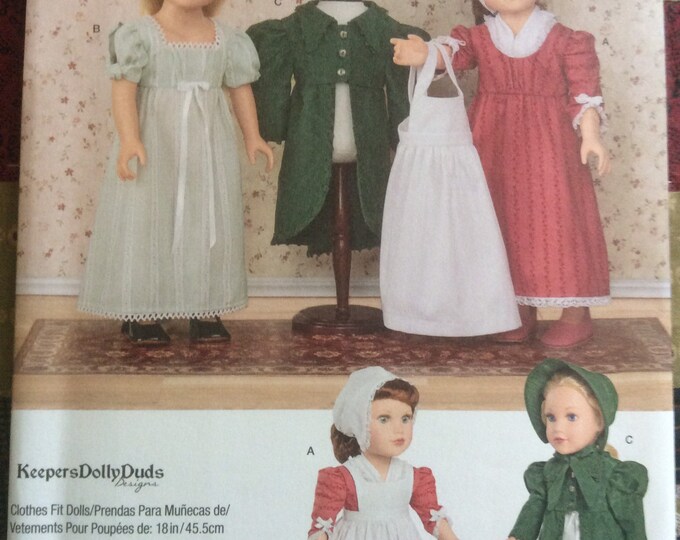 Simplicity 8714 - American Girl - 18" Historical Doll Clothes Pattern ...