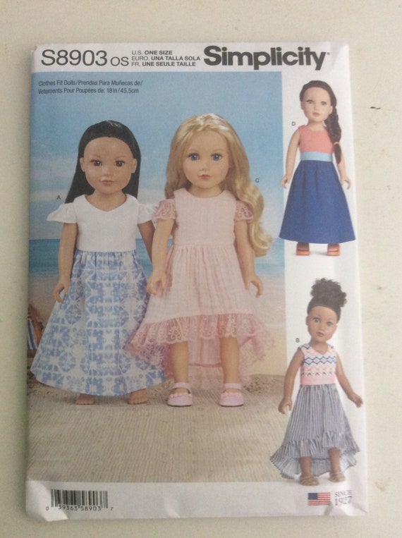 Simplicity 8903 American Girl 18 Doll Clothes | Etsy