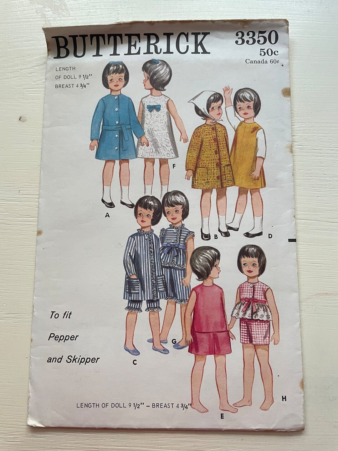 Butterick 3350 Skipper or Pepper Doll Clothes Pattern CC - Etsy