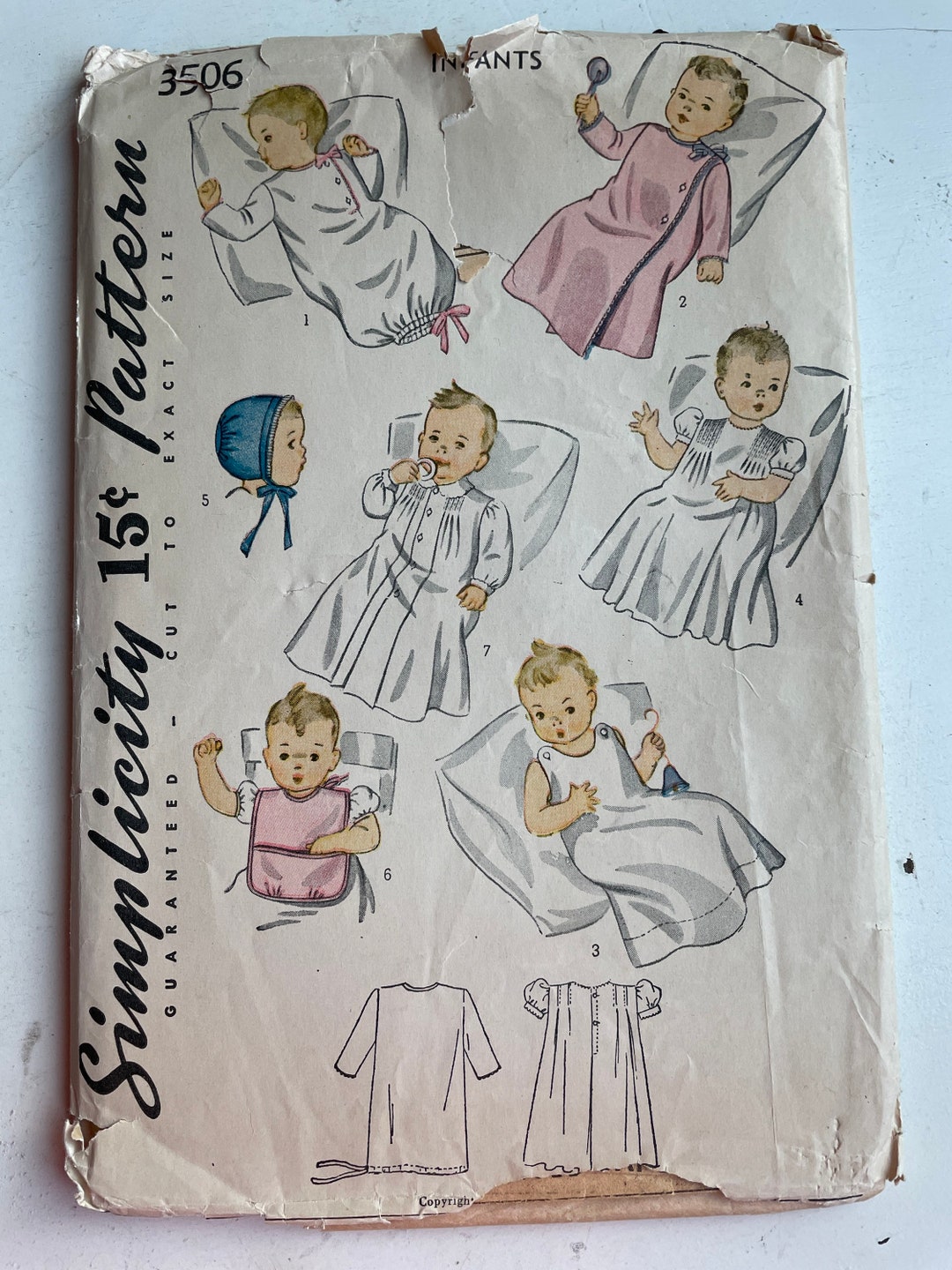 Simplicity 3506 Layette Pattern Unprinted FF 1940s - Etsy