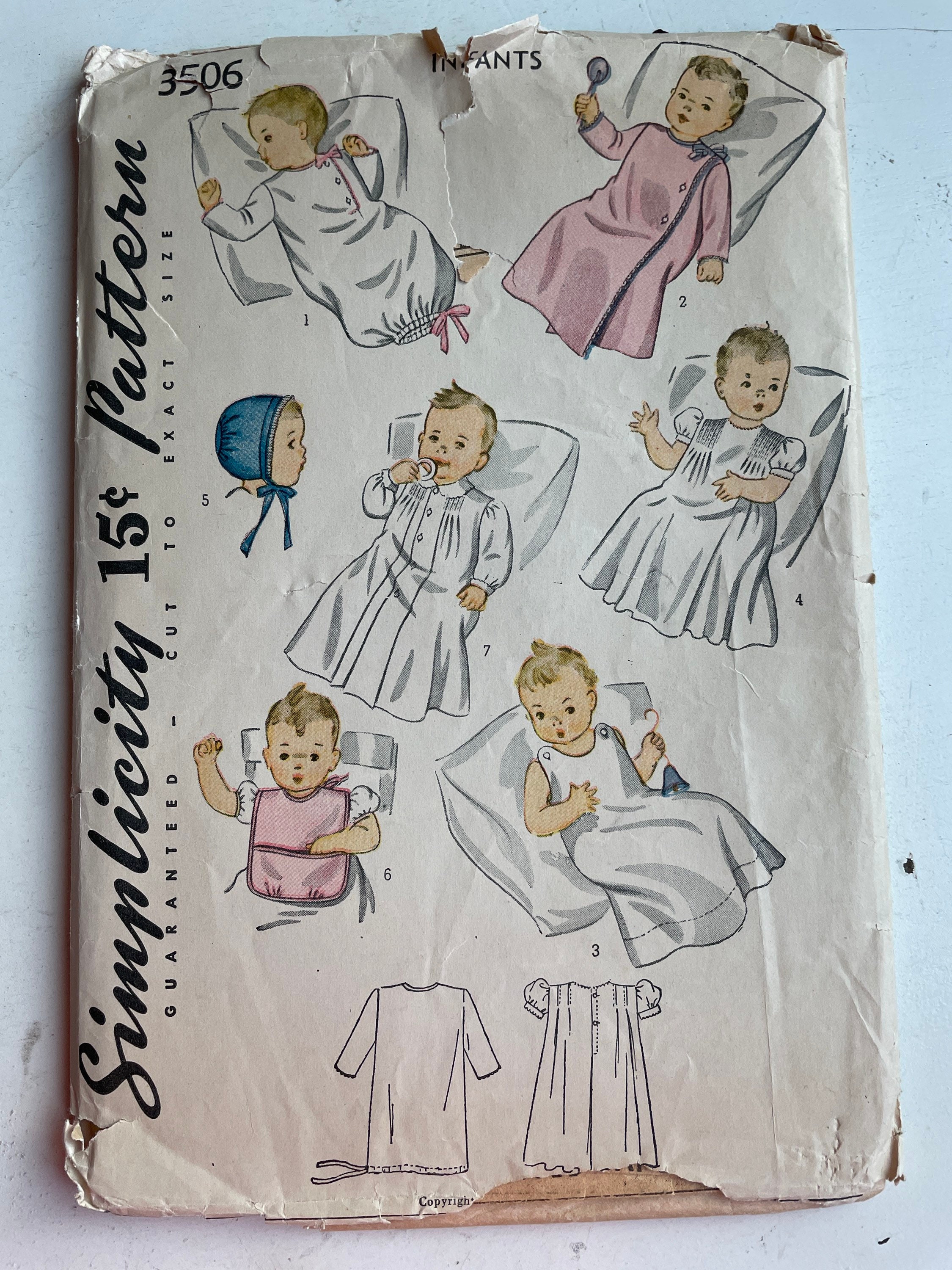 Simplicity 3506 Layette Pattern Unprinted FF 1940s - Etsy