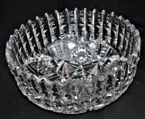 Libbey Bowl 1900s Heavy Crystal American Brilliant Period - Etsy