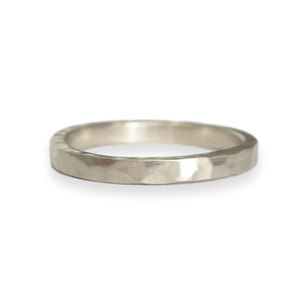 Hammered Gold Wedding Ring Set 14k White Gold Matching - Etsy