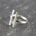 Geometric Ring in Sterling Silver, Parallel Lines, Open Adjustable Ring ...