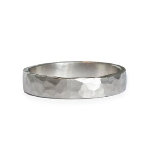 Hammered Gold Wedding Ring Set 14k White Gold Matching - Etsy