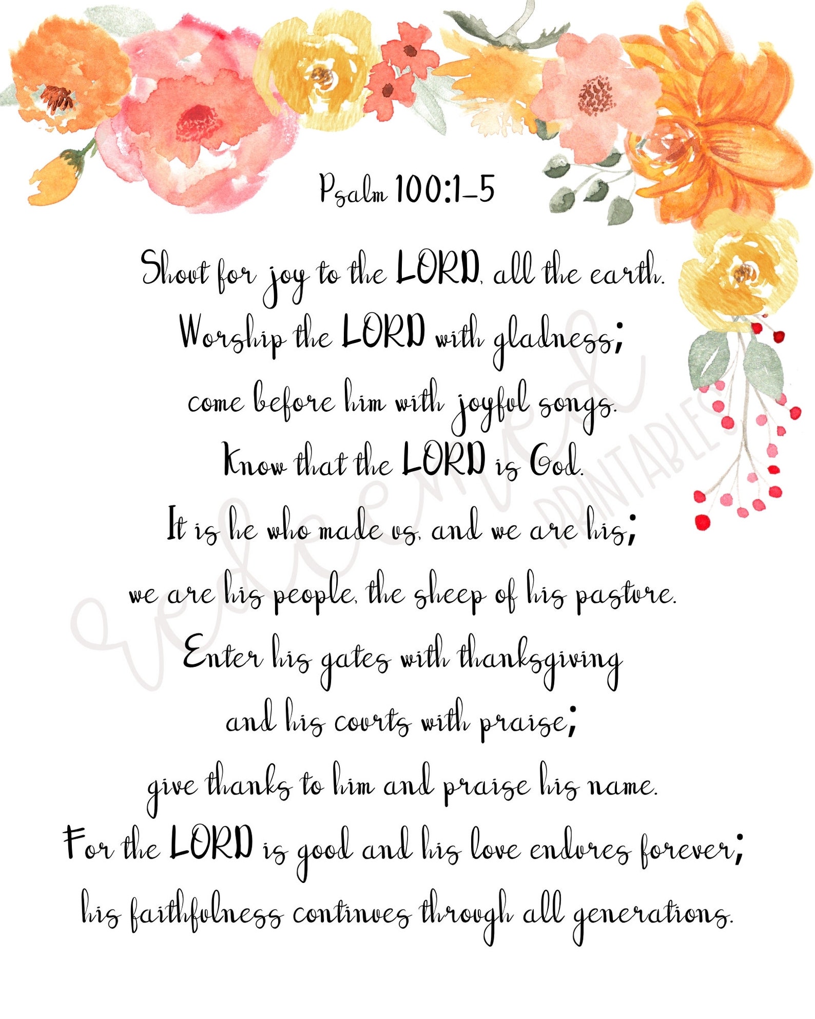 psalm-100-1-5-scripture-wall-art-christian-decor-bible-etsy