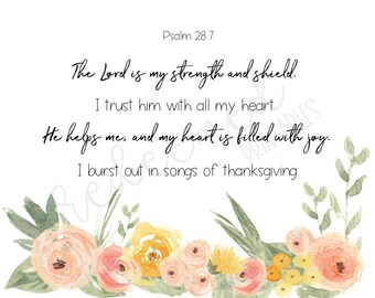 Psalm 28 7 - Etsy