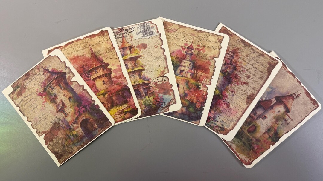 Fantasy Elf Castle Handmade 4 X 5 Inch Notecards & Matching Envelopes ...