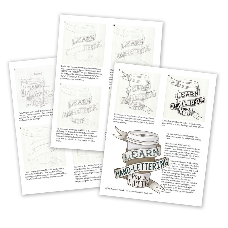 Printable Hand-lettering Worksheet Set 26 Page Set - Etsy