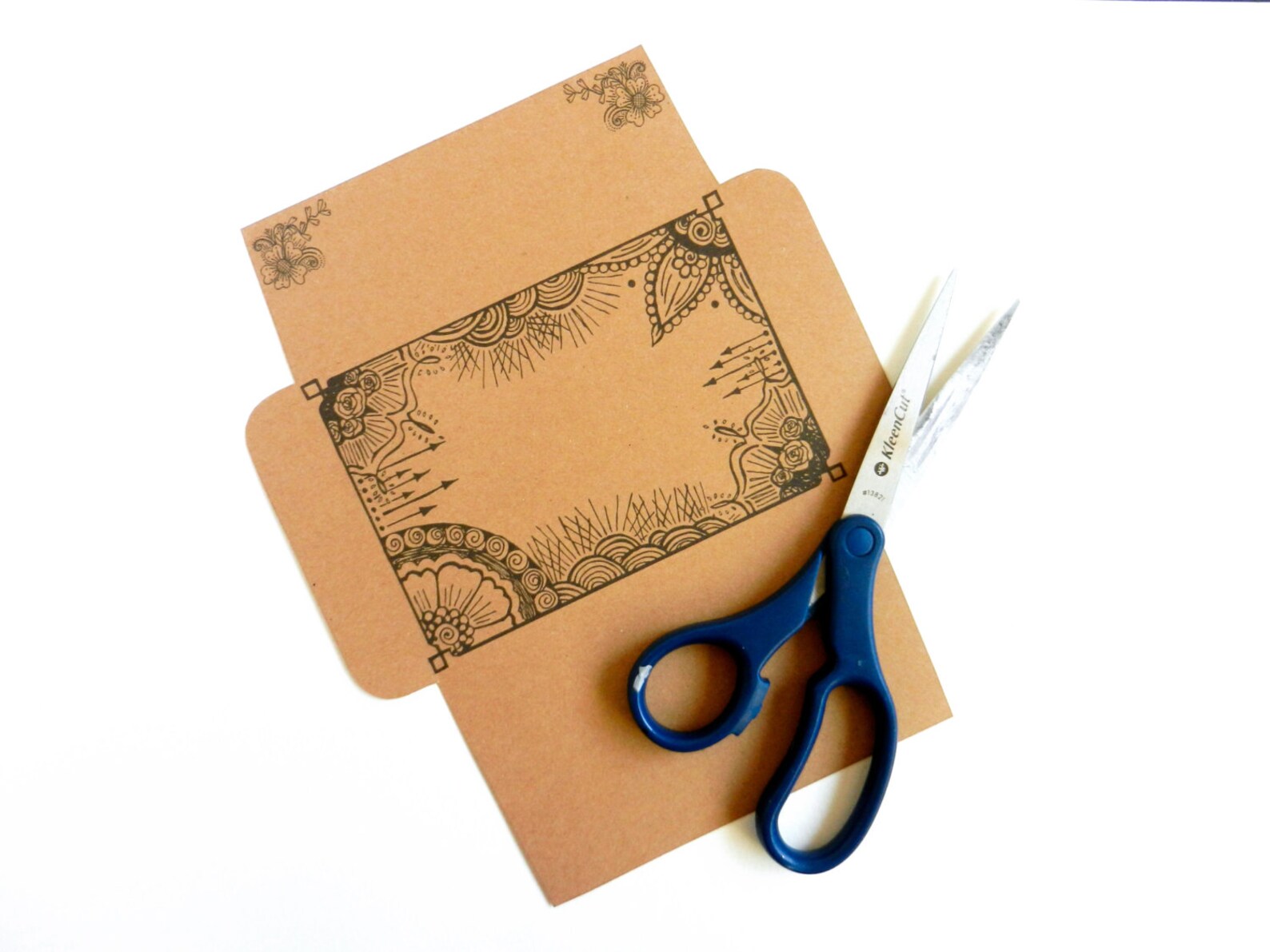 Printable DIY Envelope Templates Set of Three: Henna Frame, Photography ...