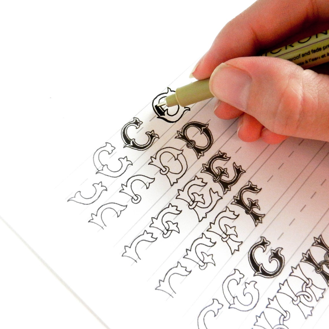 Printable Hand-lettering Worksheet Set 26 Page Set - Etsy