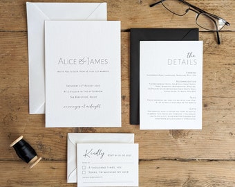 Elegant Type SAMPLE Wedding Invitation Modern, Stylish, Minimal ...