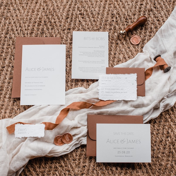 Recycled Wedding Invitation - Etsy UK