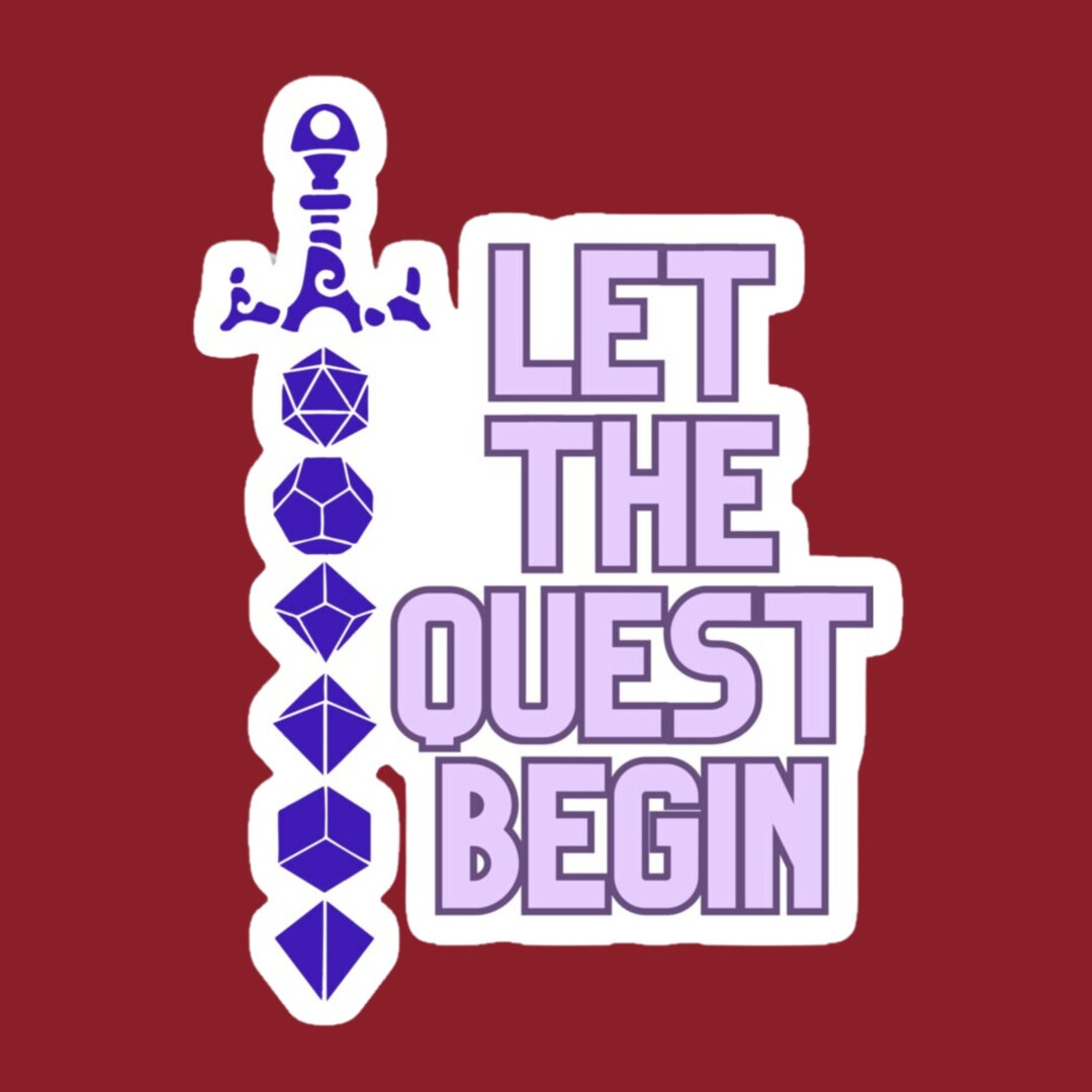 Let the Quest Begin D20 Sticker | Free US Shipping | Dnd Dice Vinyl ...
