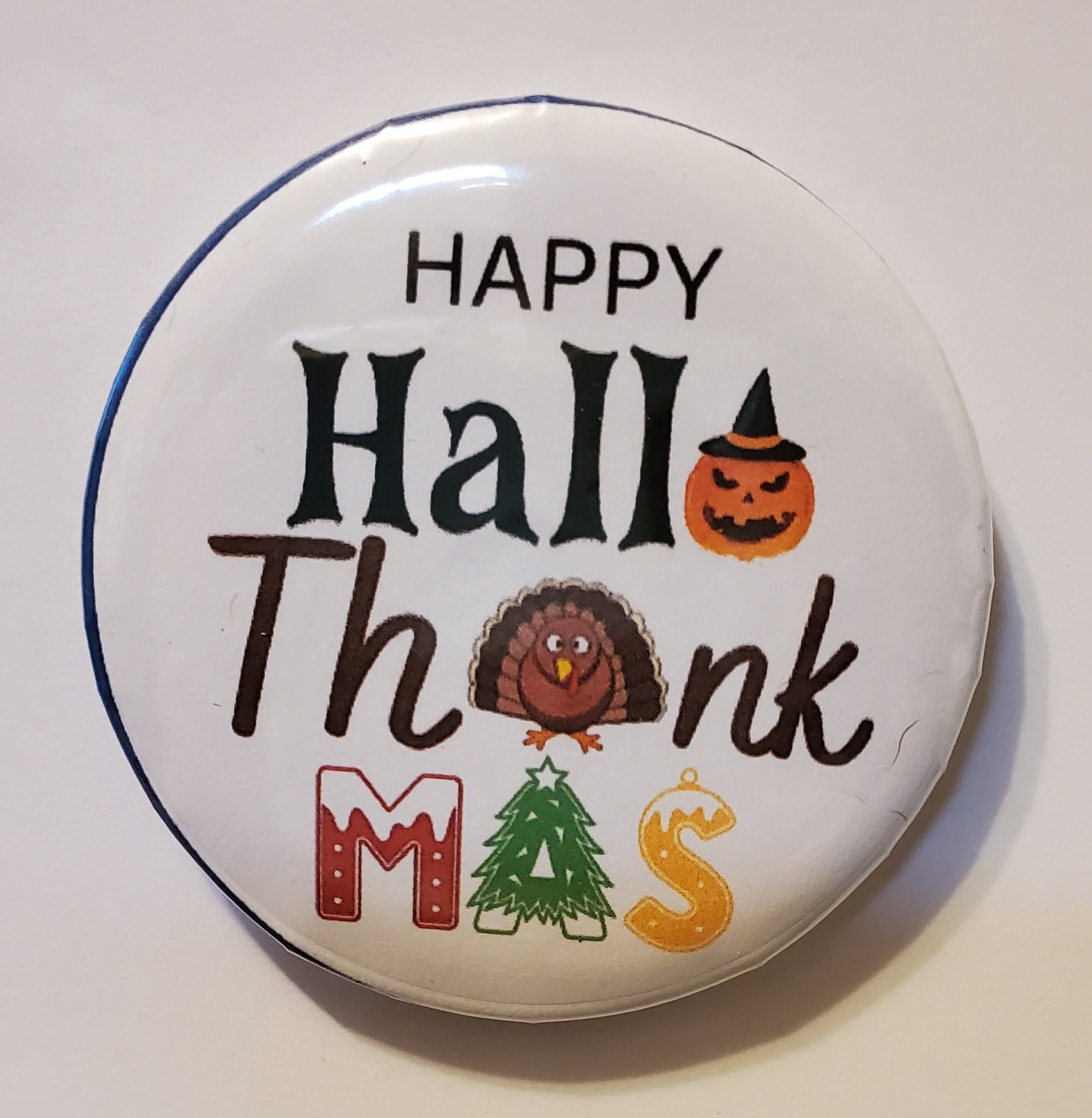 Happy Hallo-thank-mas 2 Inch Pin - Etsy