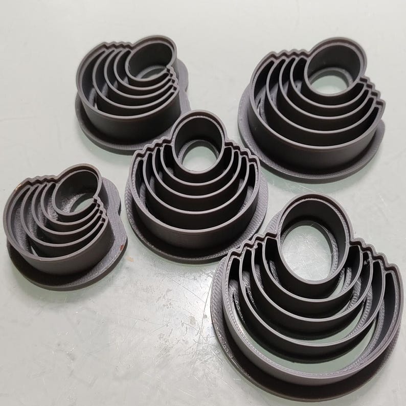 Art Deco Polymer Clay Cutters, Sunrise Design, 5 Size Set, Jewelry ...
