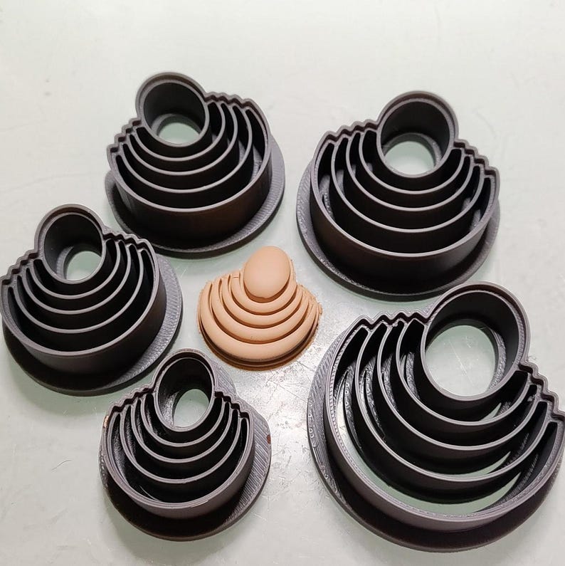Art Deco Polymer Clay Cutters, Sunrise Design, 5 Size Set, Jewelry ...